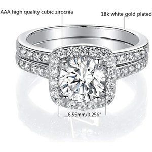 Jewelry | 18k White Gold Plated Wedding Engagement Promise Eternity ...